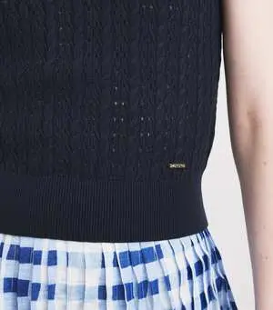 Sandro Open-knit Mock Neck Tank Top