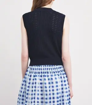 Sandro Open-knit Mock Neck Tank Top