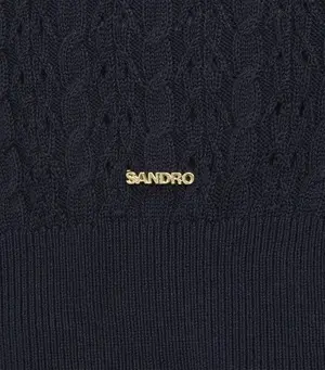 Sandro Open-knit Mock Neck Tank Top