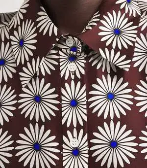 Sandro Silk Floral Shirt - Brown