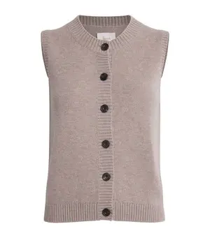 Harrods Cashmere-cotton Sweater Vest - Beige