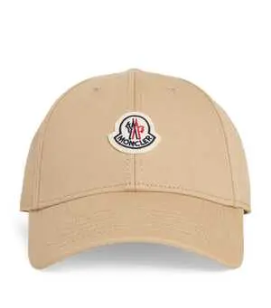 Moncler Cotton Baseball Cap Beige