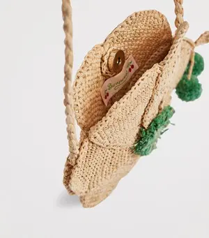 Bonpoint Raffia Jordanie Flower Shoulder Bag - Neutral