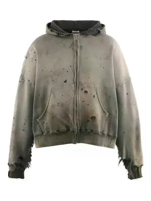 SAINT MXXXXXX Hooded Distressed Sweatshirt