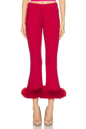 Balenciaga Flared Sweatpants With Fur Cuffs - Red