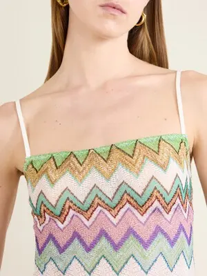 Missoni Striped Metallic Crocheted-knit Cover-up