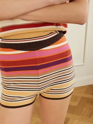 Faithfull The Brand Playa Striped Jersey Mini Shorts - Multi