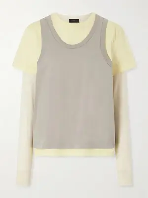 Wardrobe.NYC Layered Cotton-jersey T-shirt - Multi