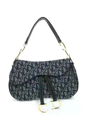 Dior 2002 Double Saddle Monogram Canvas Handbag