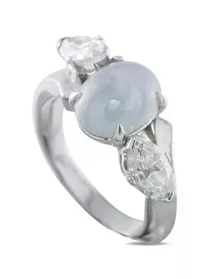 LB EXCLUSIVE 14k White Gold Sapphire And Diamond Ring - Silver