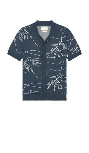 FAR AFIELD Palms Knitted Shirt In . Also - Blue