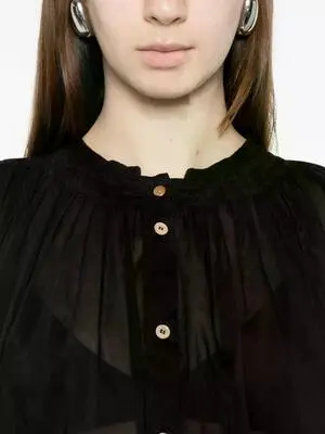 FORTE_FORTE Voile Gathered Detail Blouse