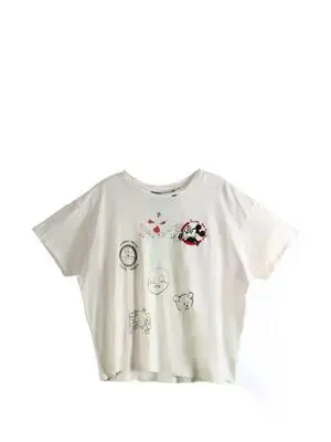 PALY Graphic-print Distressed Cotton T-shirt - Neutrals