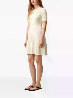 AMI Paris Knit Mini Godet Dress - Neutrals