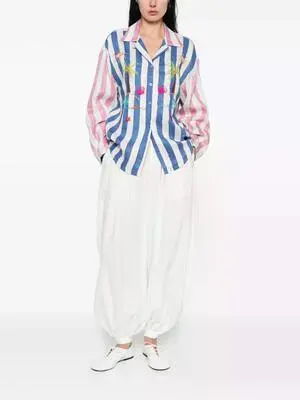 SUSANNA BLU Striped Embroidered Shirt