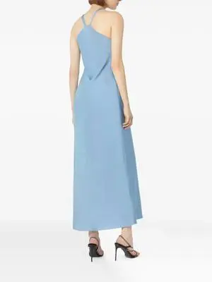 Max Mara Halterneck Satin Dress - Blue