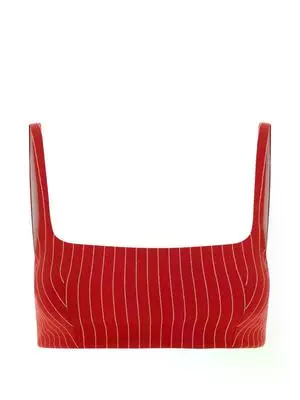 ORLANE Striped Crop Top - Red