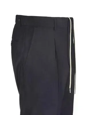 BE ABLE Riccardo Drawstring Pleated Trousers - Grey