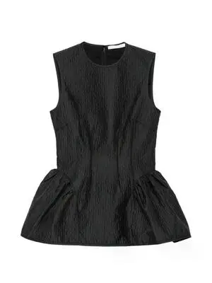 Cecilie Bahnsen Peplum Textured Top - Black