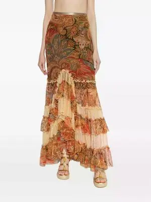 Etro Ruffled Paisley-print Maxi Skirt