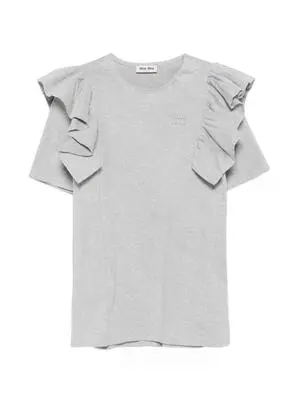 Miu Miu Ruffled Dress With Logo Detail