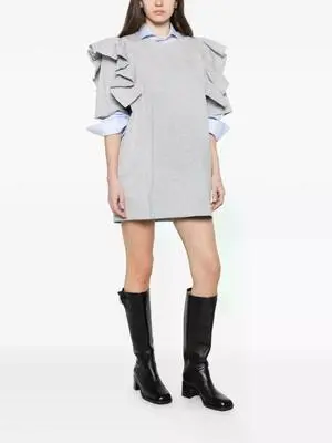 Miu Miu Ruffled Dress With Logo Detail