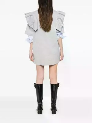 Miu Miu Ruffled Dress With Logo Detail