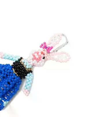 CHOPOVA LOWENA Warrior Rabbit Beaded Keyring - Blue