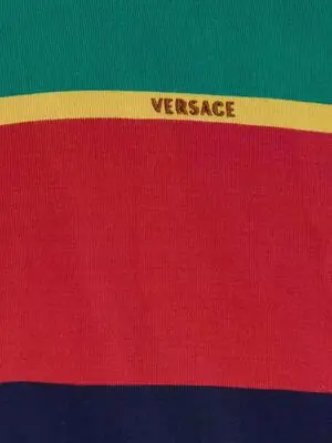 Versace Striped Sweatshirt With Logo Detail