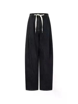STUDIO TOMBOY TOMBOY Drawstring Wide-Leg Jeans Black