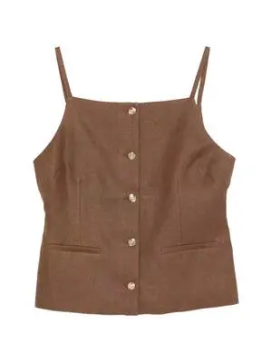 Maje Buttoned Linen Top