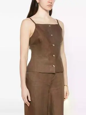 Maje Buttoned Linen Top
