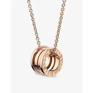 BVLGARI B.zero1 Two-band 18ct Rose Gold Pendant Necklace - Pink