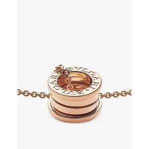 BVLGARI B.zero1 Two-band 18ct Rose Gold Pendant Necklace - Pink