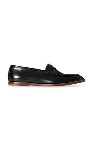 THE ROW Leather Loafers - Black