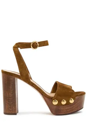 GIANVITO ROSSI Ardea 110 Platform Suede Sandals - Brown