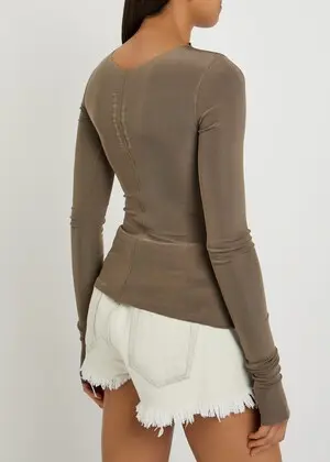 Rick Owens Temple Stretch-jersey Top - Grey