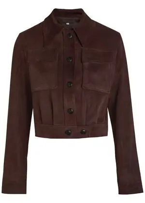 Stouls Suede Cropped Jacket - Black