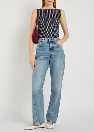 REFORMATION Polka Dot Jersey Top