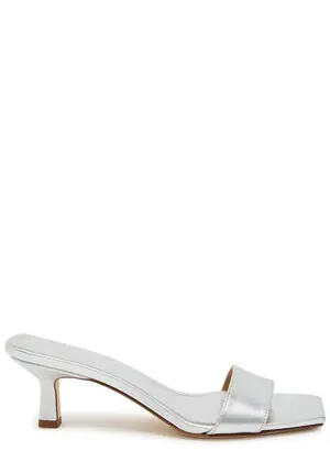 AeydĒ Gilly 55 Metallic Nappa Sandals - Silver