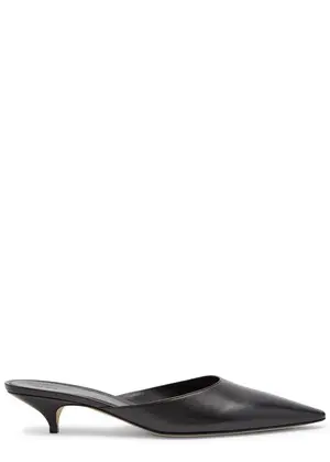 THE ROW Liisa Leather Mules - Black