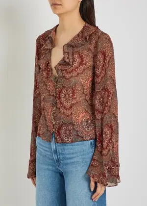 Paige Eve Printed Silk-chiffon Blouse