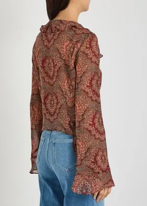 Paige Eve Printed Silk-chiffon Blouse