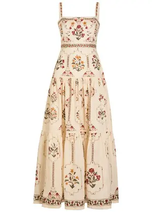 Agua Bendita Lina Printed Linen Maxi Dress - Multicoloured