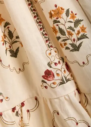 Agua Bendita Lina Printed Linen Maxi Dress