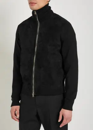 TOM FORD Suede And Wool-blend Zip-up Jacket