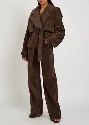 ARMARIUM Wide-leg Suede Trousers
