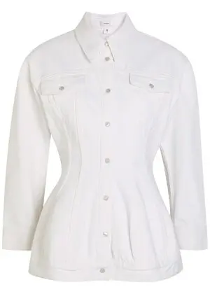 Wardrobe.NYC Sculpted Denim Jacket - White