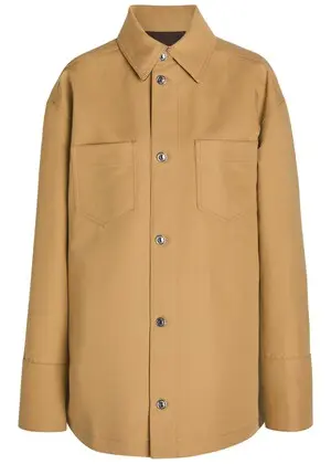 ARMARIUM Cotton Jacket With Suede Trims - Camel
