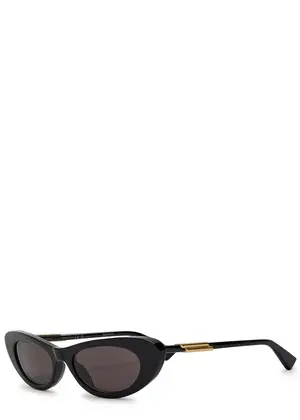 Bottega Veneta Narrow Cat-eye Sunglasses - Black